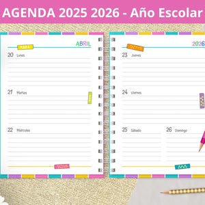 Agenda Escolar 2025 2026 para maestros para imprimir Asistencia ...