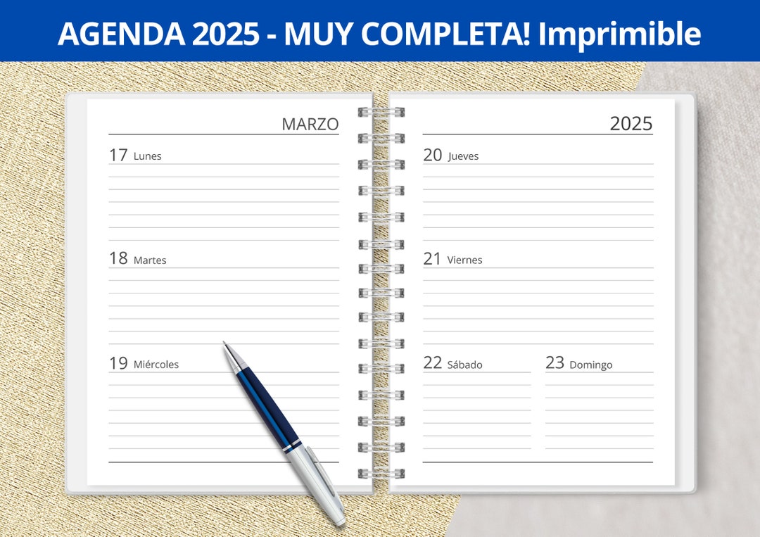 Agenda 2025 Semanal para imprimir Semana a la Vista Planeadores ...