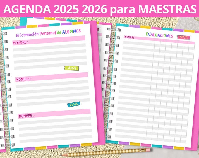 Agenda Escolar 2025 2026 para maestros para imprimir - Asistencia ...