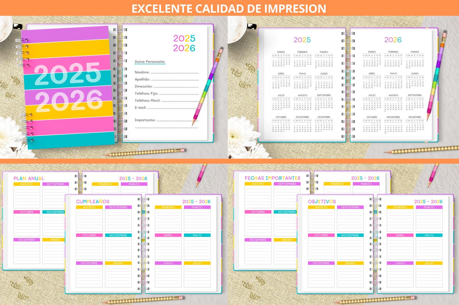 Agenda Escolar 2025 2026 para maestros para imprimir - Asistencia ...
