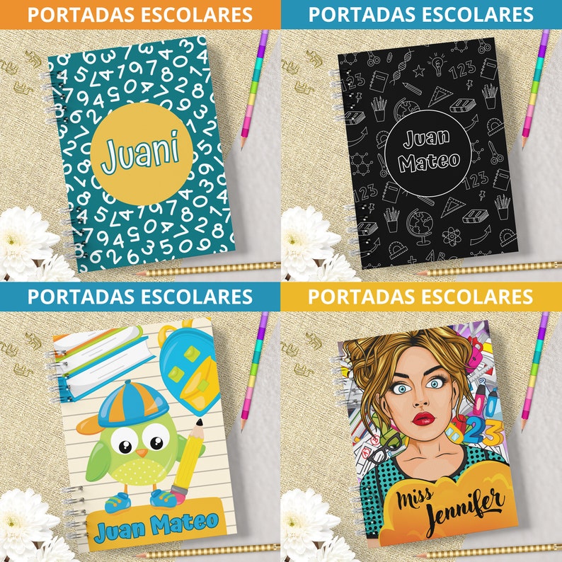 Portadas Escolares Imprimibles para Agendas y Cuadernos para Maestros y Alumnos Printable ...