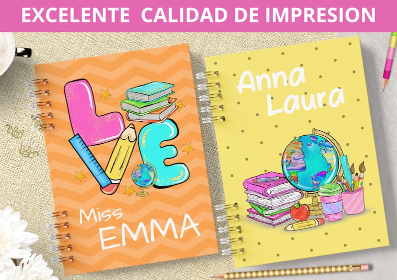 Fondos Portadas Escolares Imprimibles para Agendas y Cuadernos para Maestras y Alumnos Planner ...