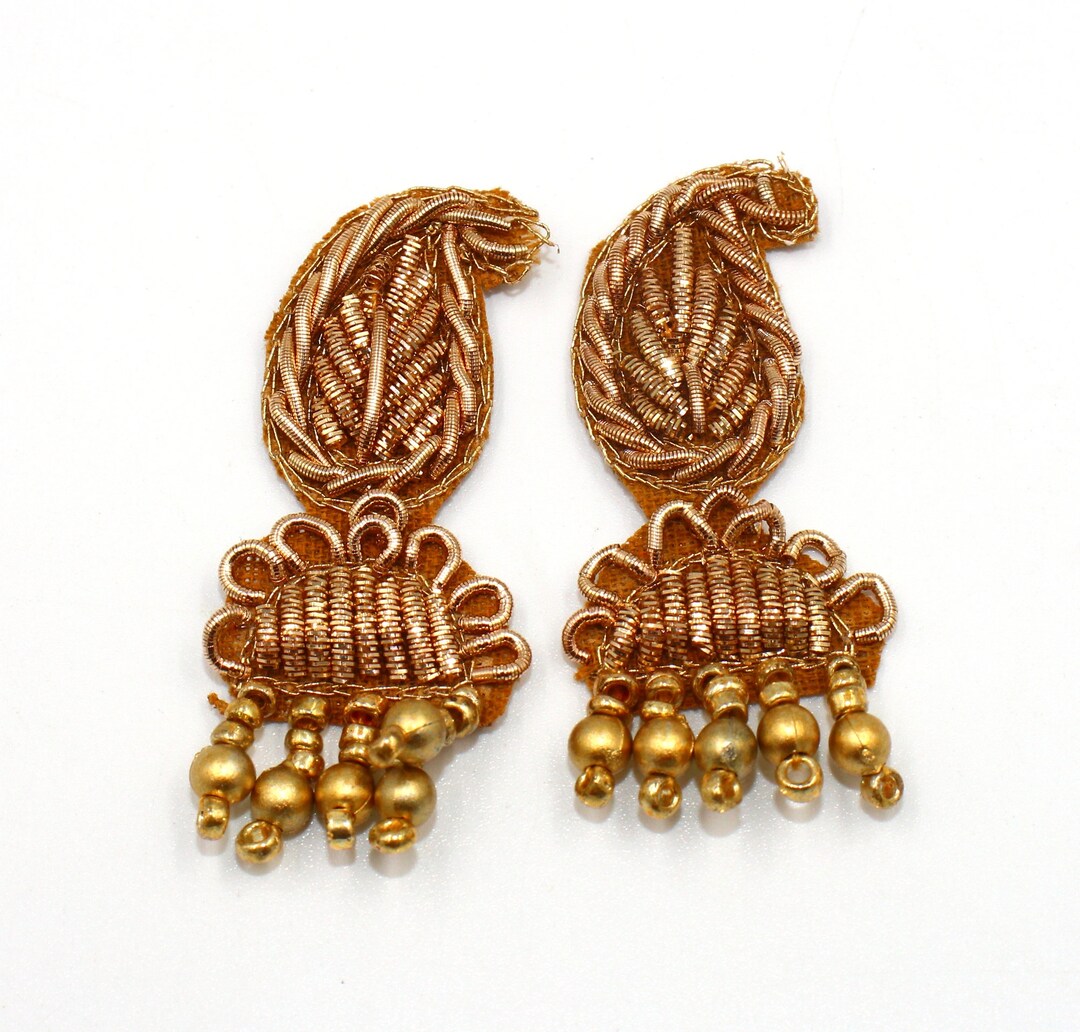 Dabka & Beaded Embroidery Buta Indian Fancy Zardozi Buta 43x17mm ...