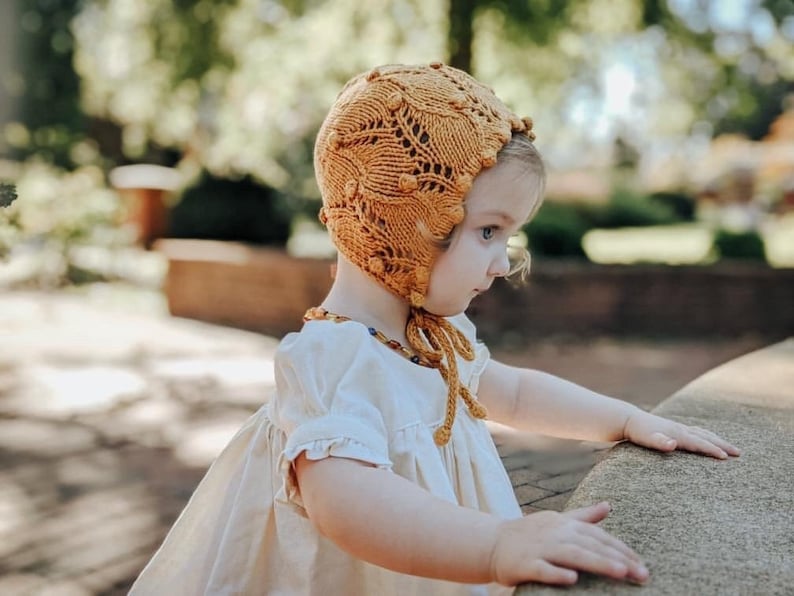 Hand Knit Cotton Baby Bonnet: Vintage Style Lace Bonnet - Etsy