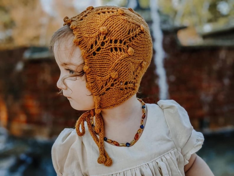 Hand Knit Cotton Baby Bonnet: Vintage Style Lace Bonnet - Etsy