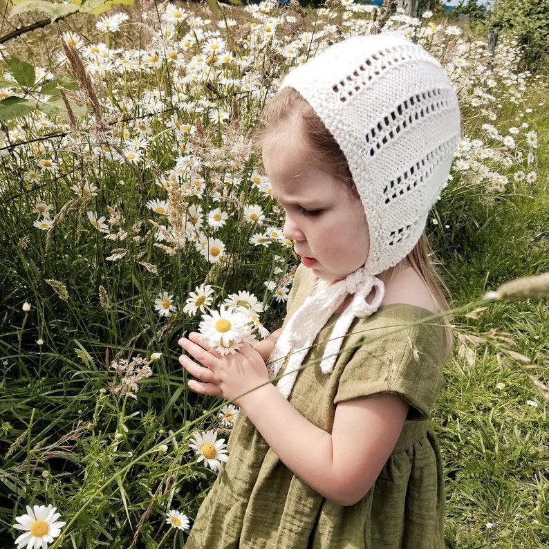 Knit Baby Girl Bonnet Summer Bonnet Lace Bonnet Vintage Style | Etsy