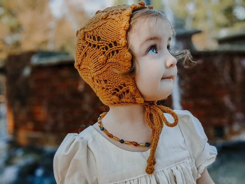 Hand Knit Cotton Baby Bonnet: Vintage Style Lace Bonnet - Etsy
