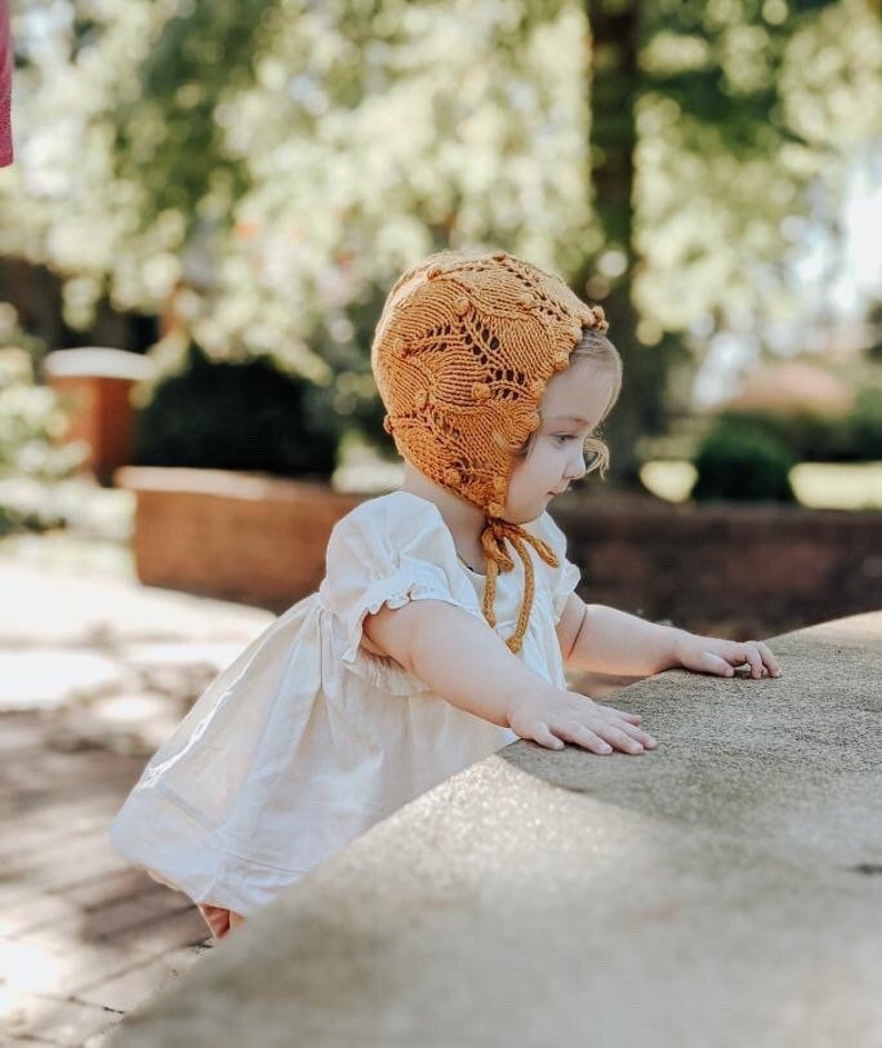 Hand Knit Cotton Baby Bonnet: Vintage Style Lace Bonnet - Etsy