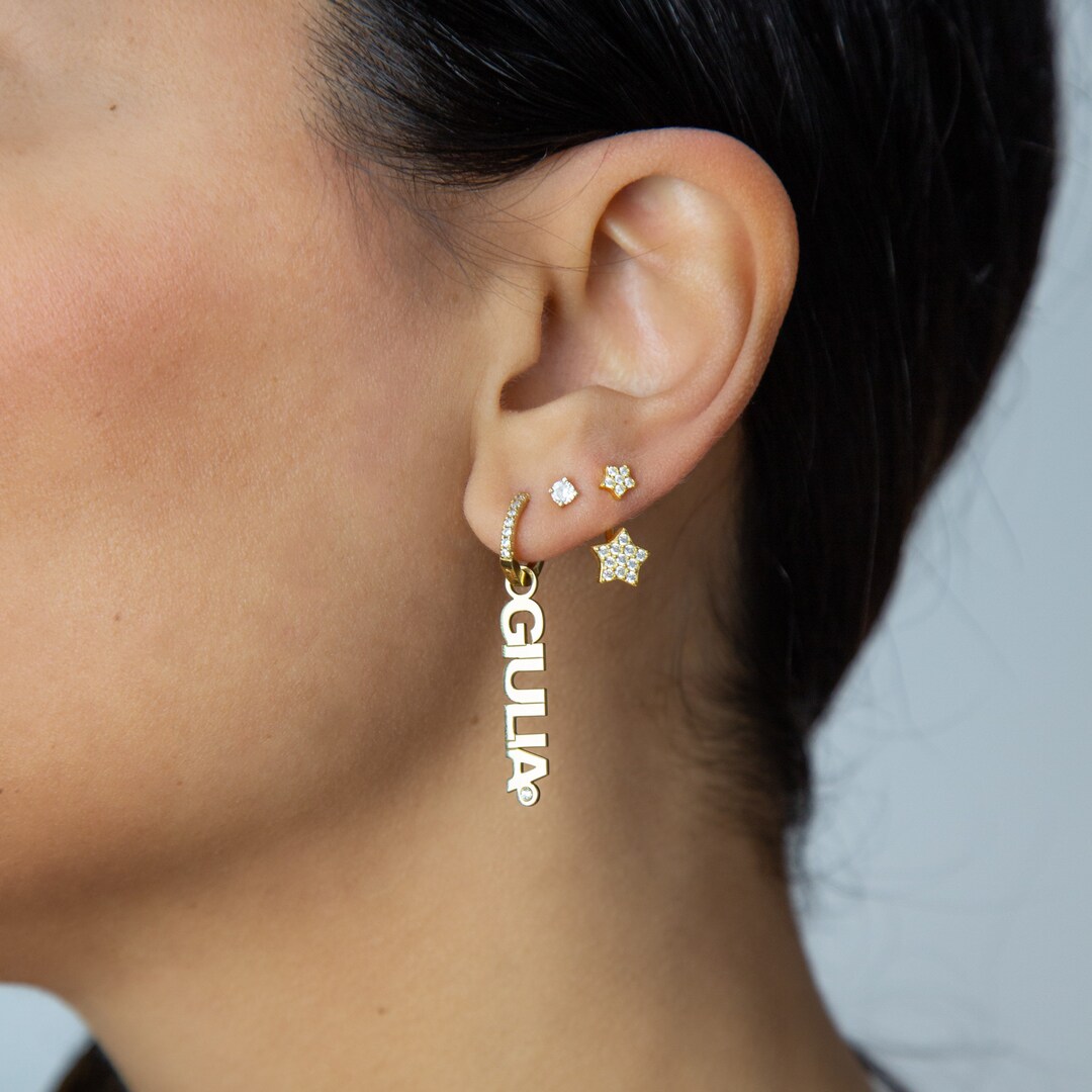 Earring With Name, Personalized Earring, Bridesmaid Earring, Daughter ...