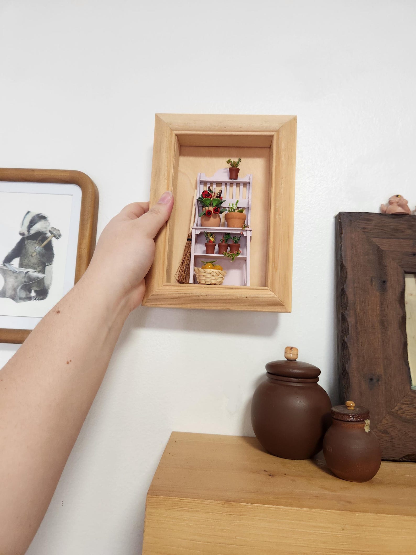 Flower Pot Miniature Diorama /shadow Box /picture Frame Wall Art - Etsy