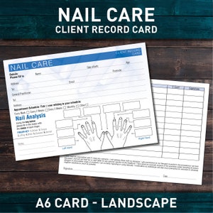 Manicure / Pedicure Client Card / GDPR Compliant Client Record Card ...