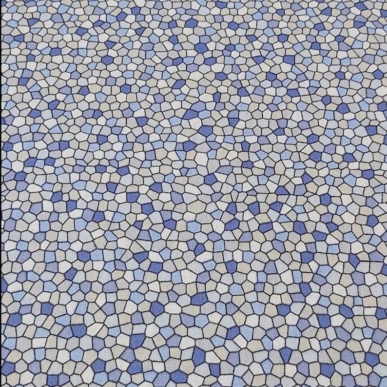 Mosaic print cotton fabric Mosaic Fabric Fabric by yard | Etsy
