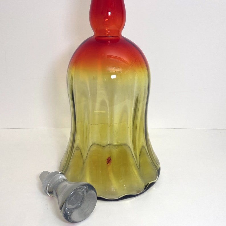 Mid-century Blenko Amberina Bell Shape Decanter - Etsy