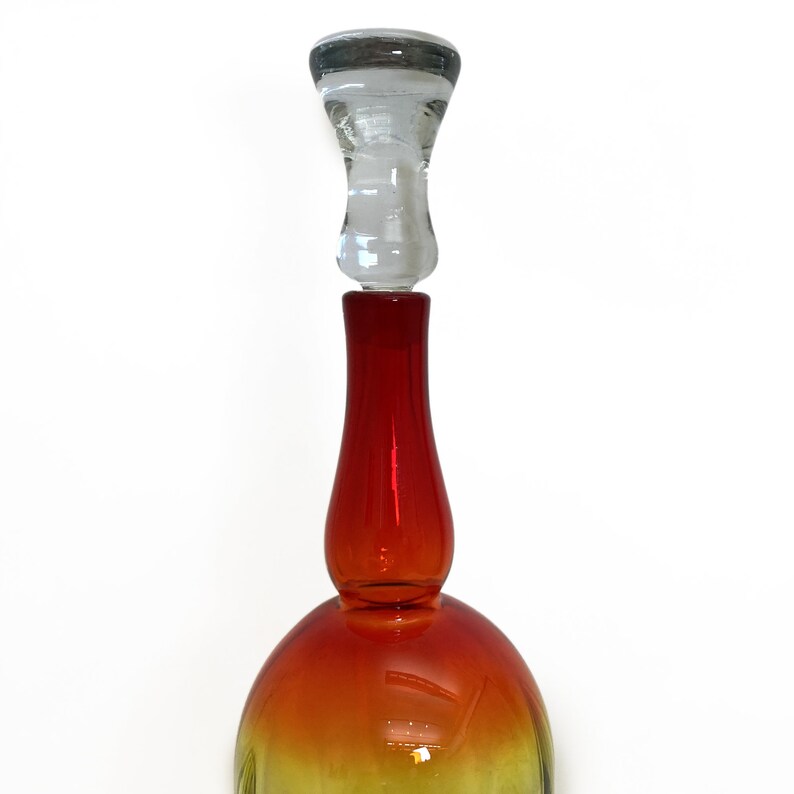 Mid-century Blenko Amberina Bell Shape Decanter - Etsy