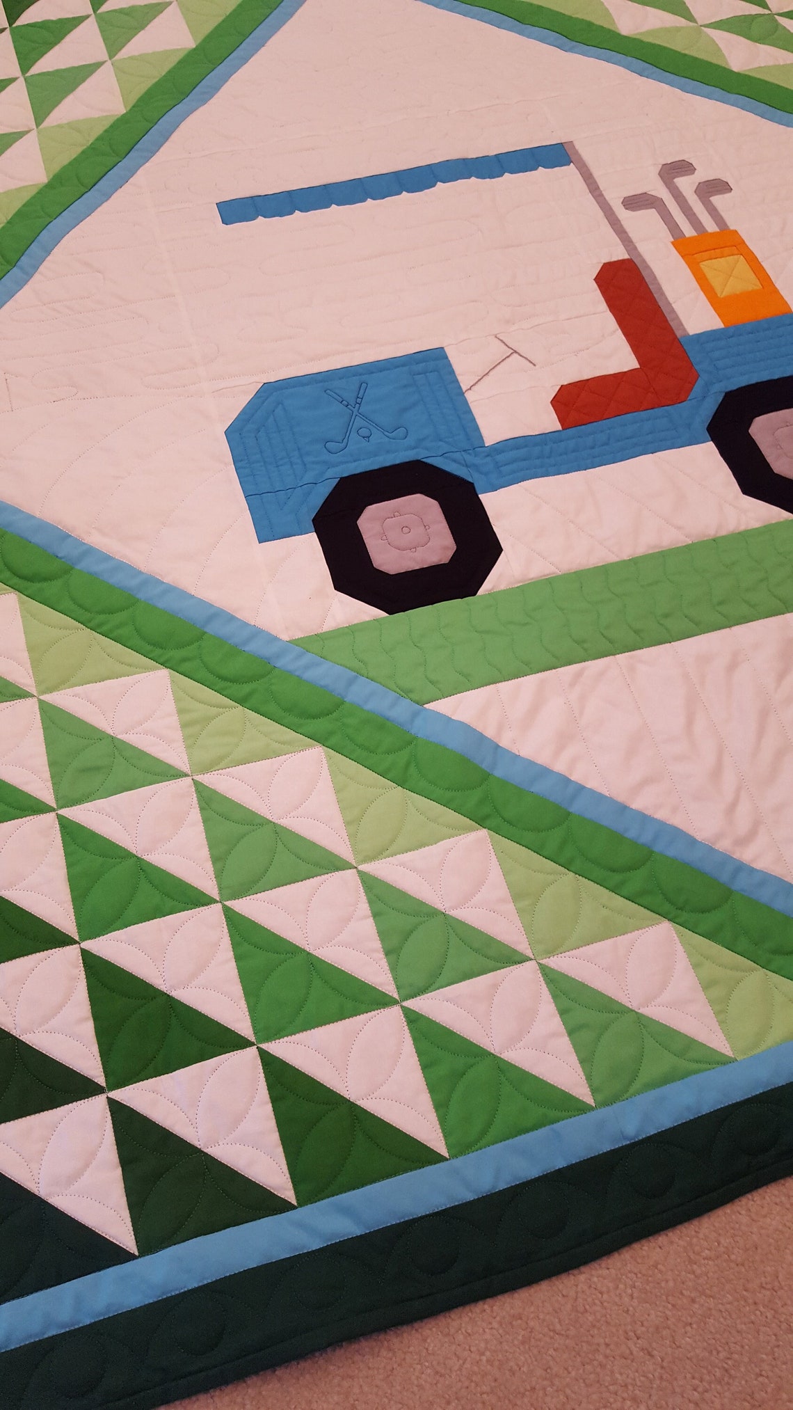 Golfing Quilt Pattern, Front Nine Quilt Pattern, Golf Cart Quilt ...