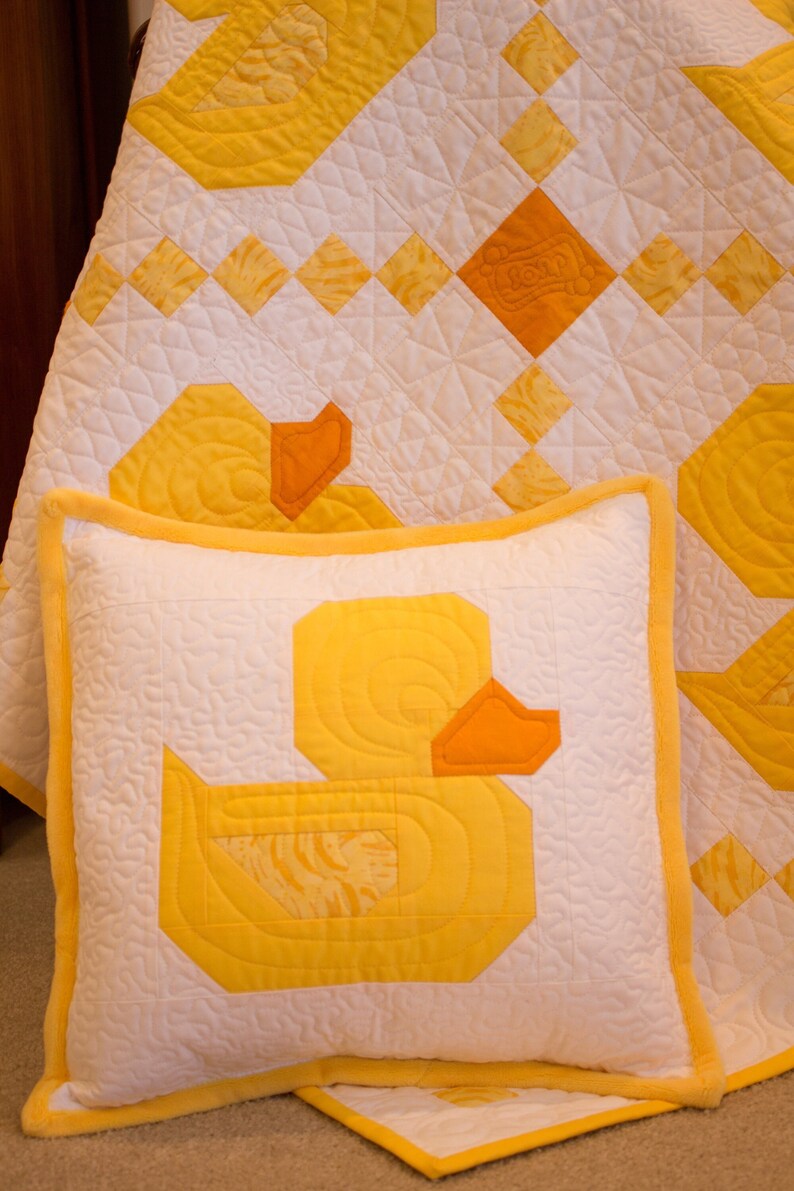 Yellow Baby Quilt, Duck Baby Quilt, Rubber Ducky Quilt, Baby Shower ...
