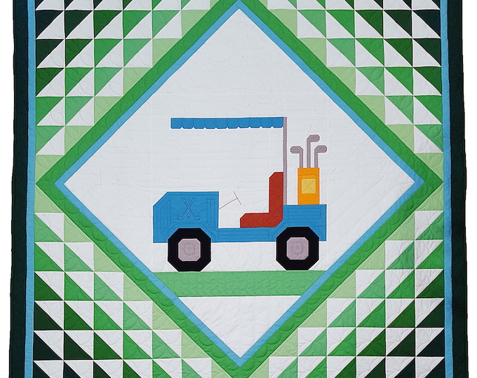 Golfing Quilt Pattern, Front Nine Quilt Pattern, Golf Cart Quilt ...