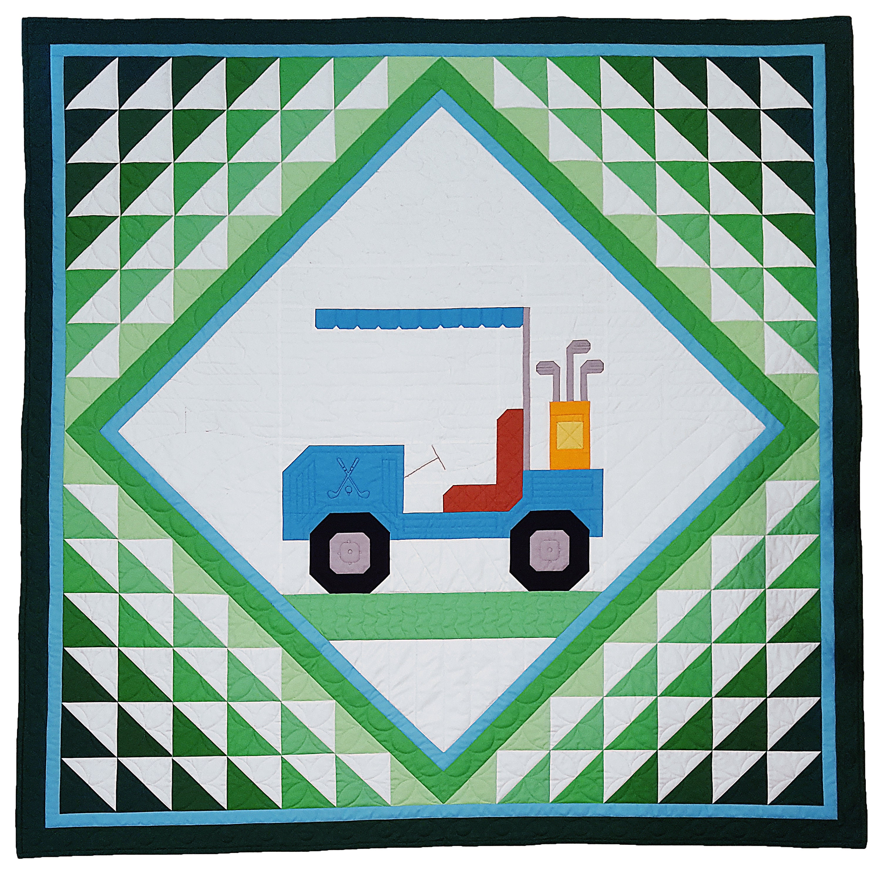 Golfing Quilt Pattern, Front Nine Quilt Pattern, Golf Cart Quilt ...
