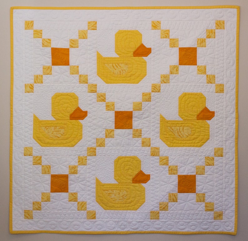Yellow Baby Quilt, Duck Baby Quilt, Rubber Ducky Quilt, Baby Shower ...