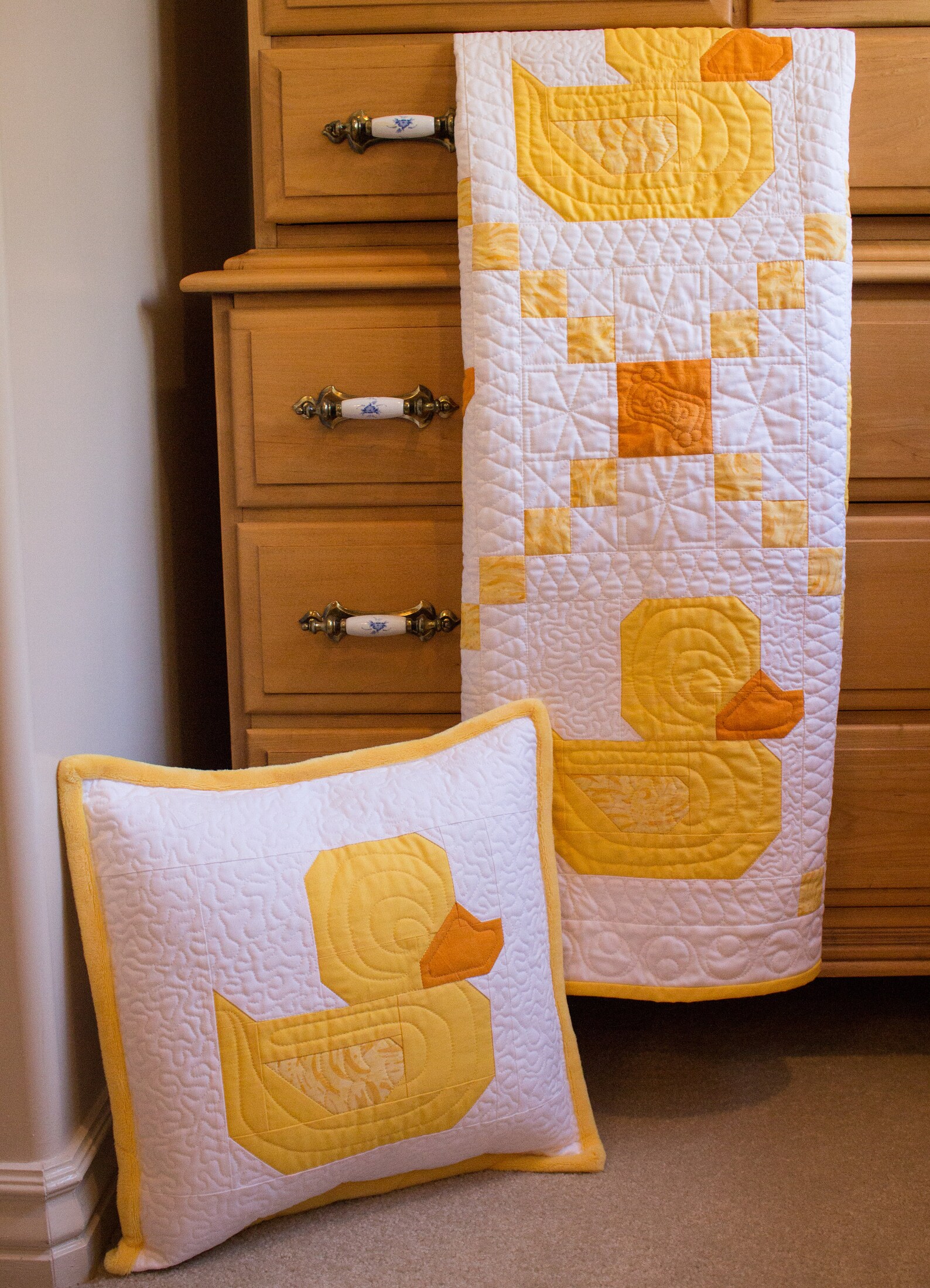 Yellow Baby Quilt, Duck Baby Quilt, Rubber Ducky Quilt, Baby Shower ...