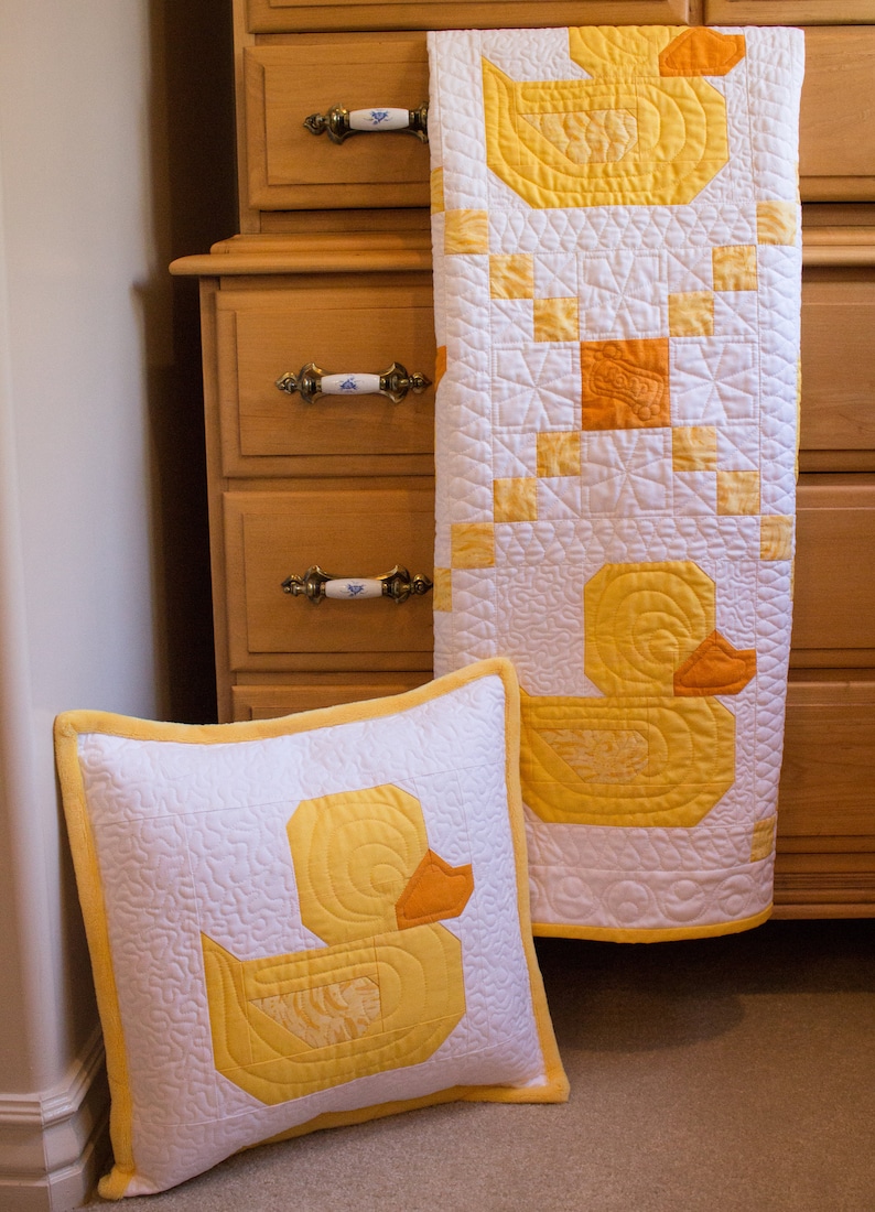 Yellow Baby Quilt, Duck Baby Quilt, Rubber Ducky Quilt, Baby Shower ...
