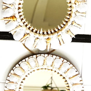Seashell Mirror, Set of 3 -- 14 Inch Round With 8 " Mirror - Etsy