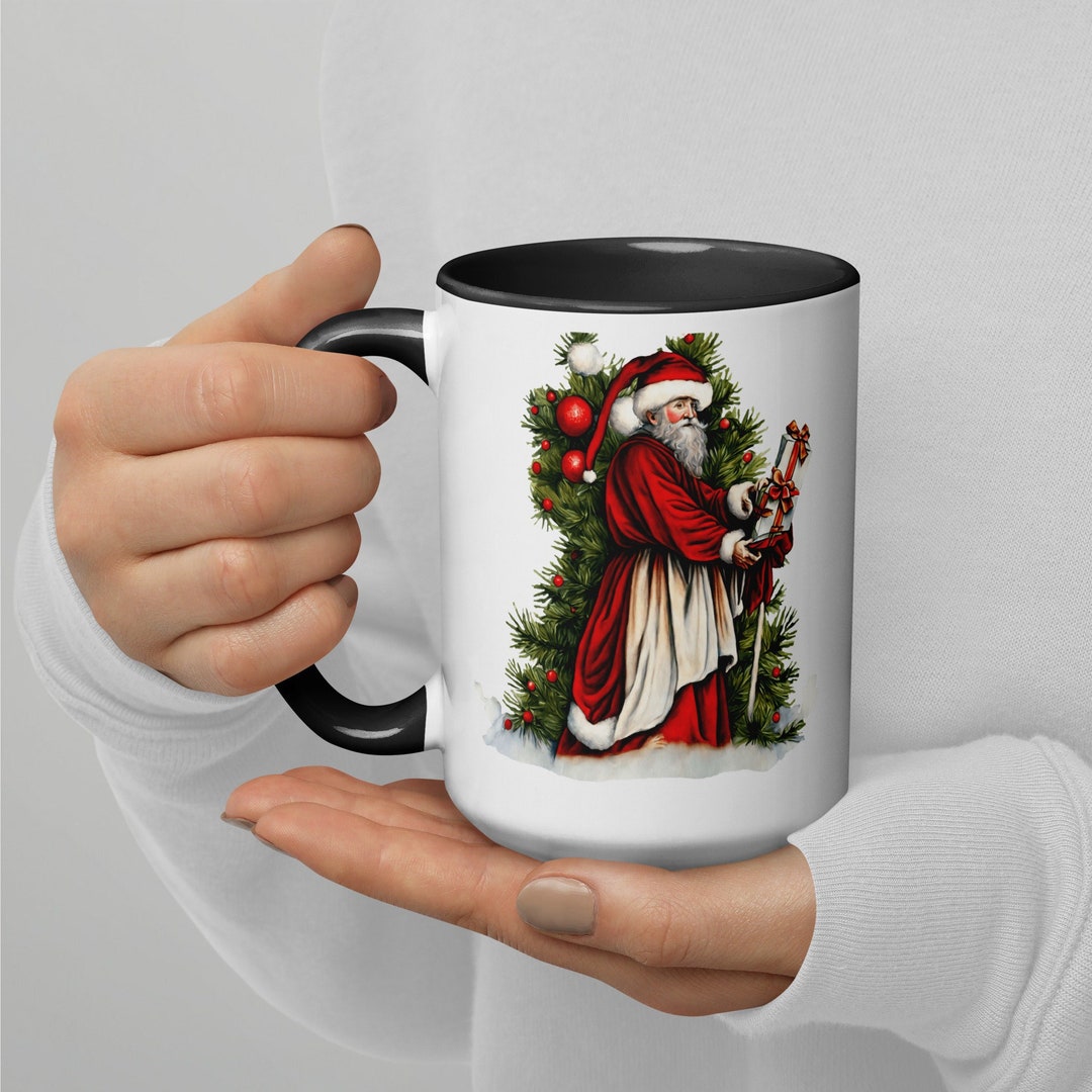 Mug With Color Inside- Chrsitmas- Santa Coffee Cup 11, 15 OZ - Etsy