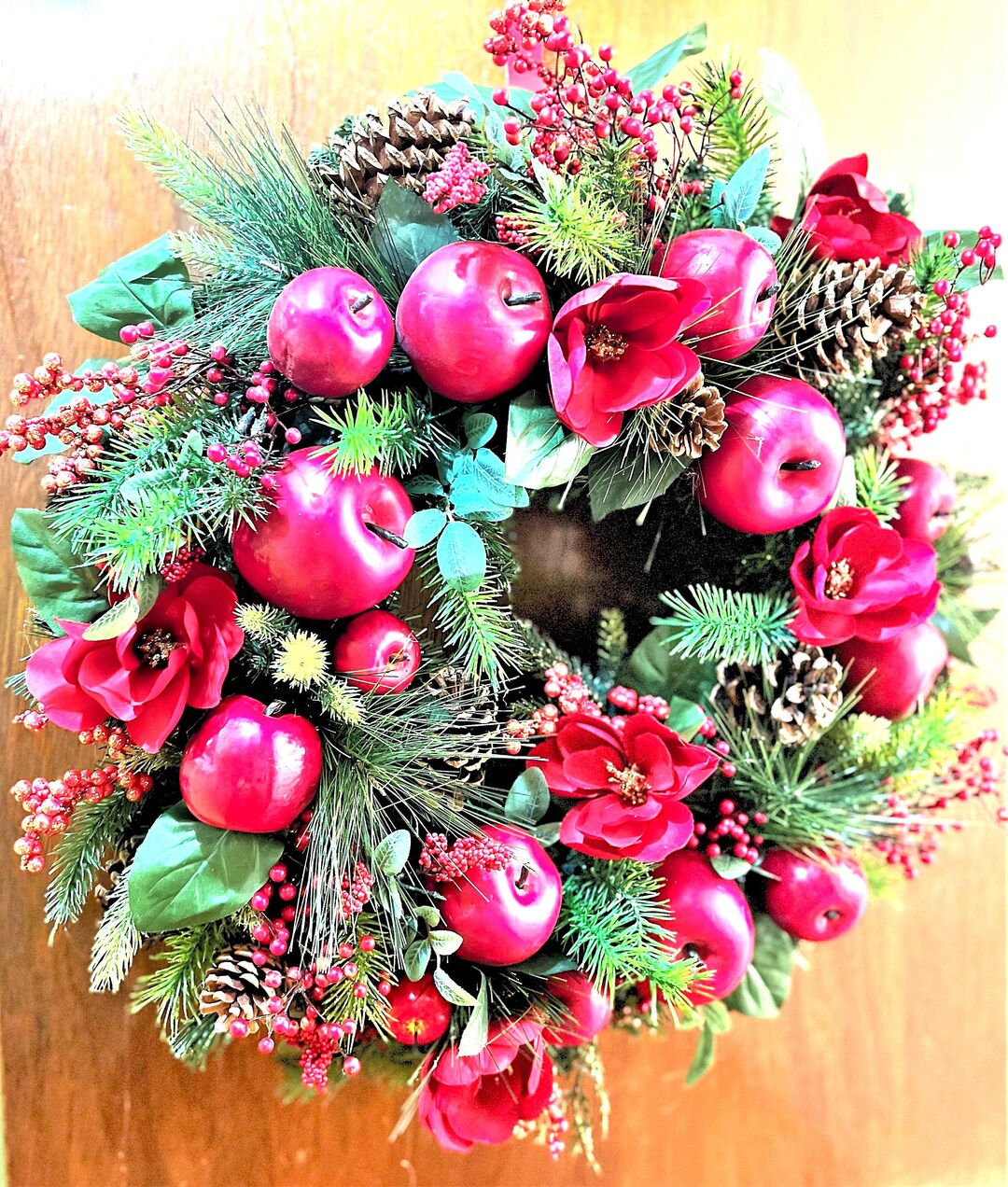 Sweet Apple-berry-pinecone Wreath- Christmas Wreath- Home Décor- 26 ...