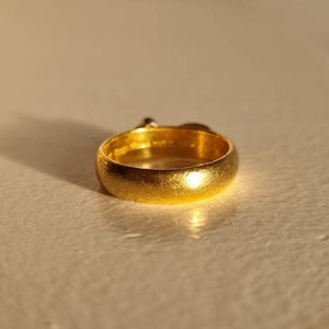 Glowing Late Art Deco 23k Gold Ring With Diamonds Set in 18k White Gold ...