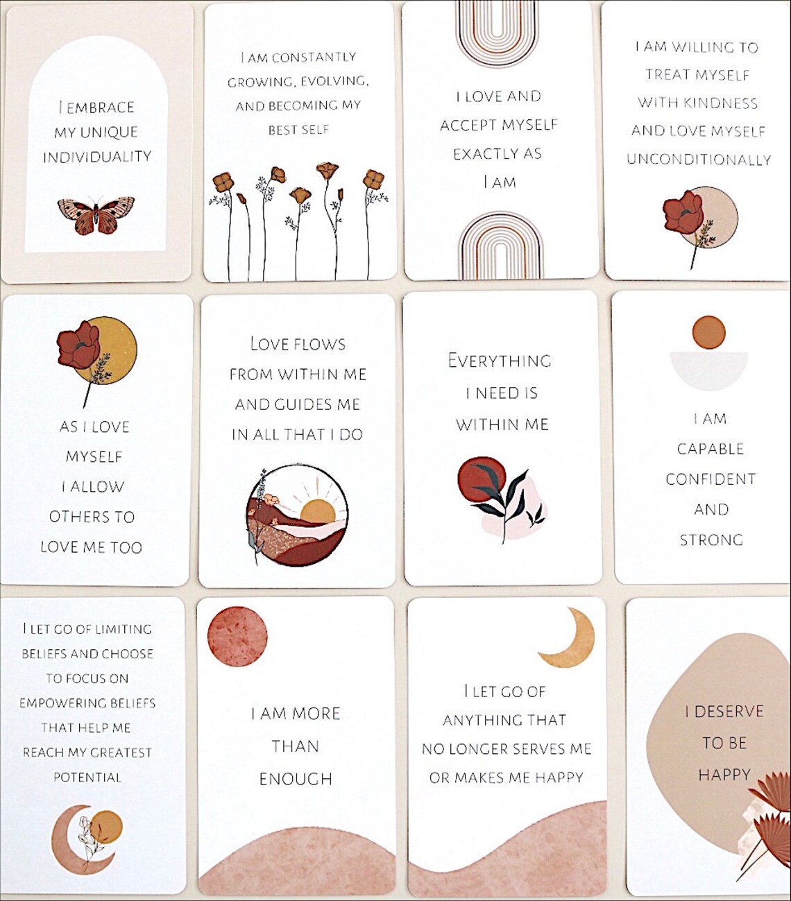 Self-love Positive Affirmation Cards Daily Affirmation Deck - Etsy UK