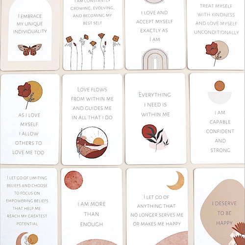 Positive Affirmation Cards Self Love Deck Self Care Cards - Etsy
