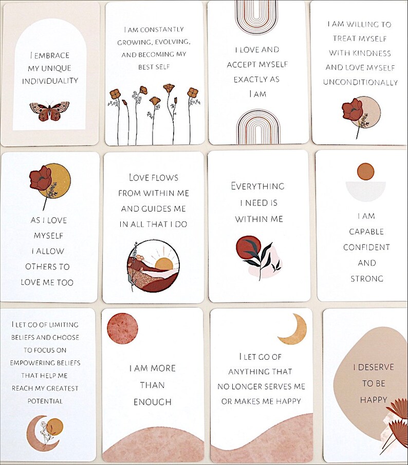 Self Love Positive Affirmation Cards Daily Affirmation Deck Etsy