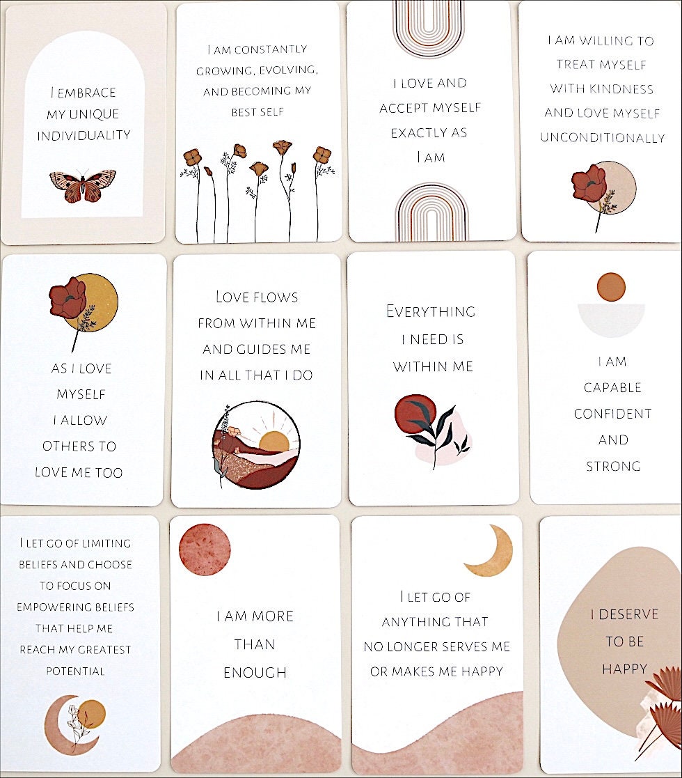 Self-love Positive Affirmation Cards Daily Affirmation Deck - Etsy UK