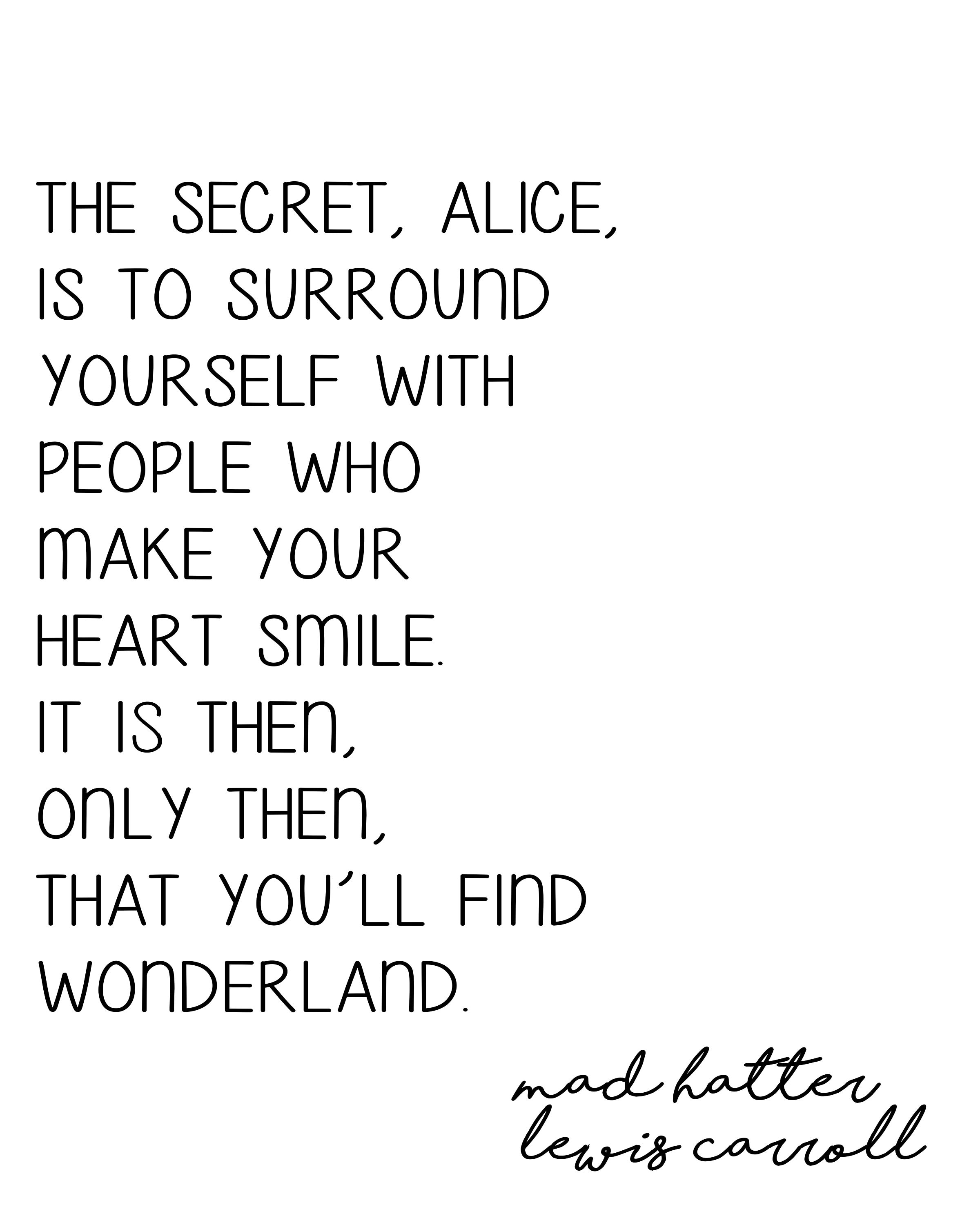 The Secret Quote Alice in Wonderland Wall Print Instant - Etsy Canada
