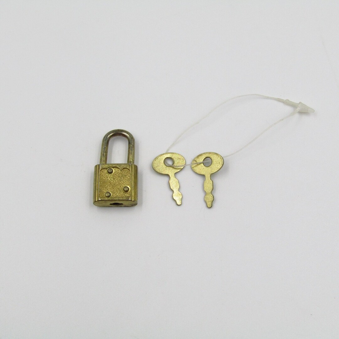 Mini Lock and Key 3.25 Gold Padlock for Luggage Jewelry Box Backpack ...