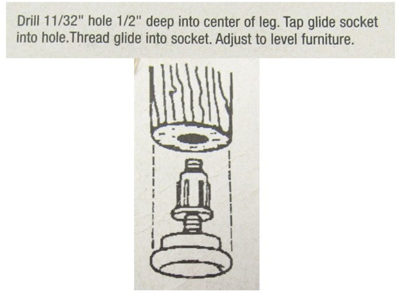 Screw on Metal Foot Threaded Stem Glide 7/8" High Adjustable Pad Floor ...