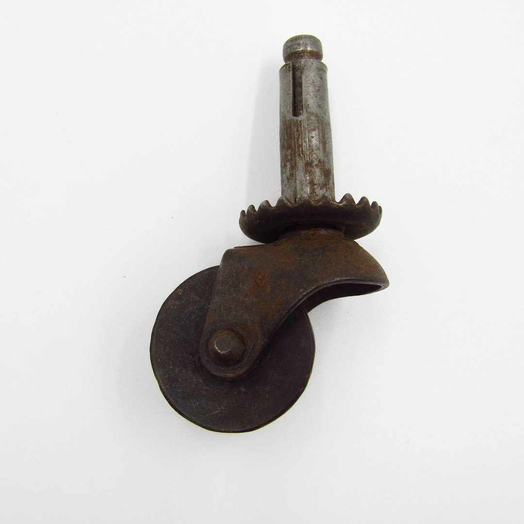 Caster Wheel 1.5" Diameter .25" Wide Wood Wheel Swivel Antique Legs ...