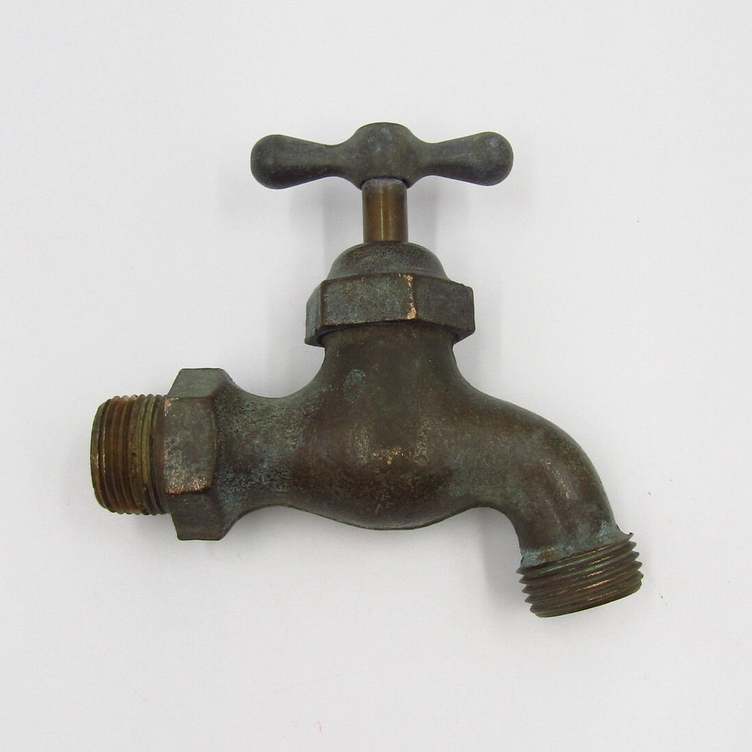 Vintage Copper Spigot Garden Hose Outdoor Single Faucet Claw Foot Bath ...