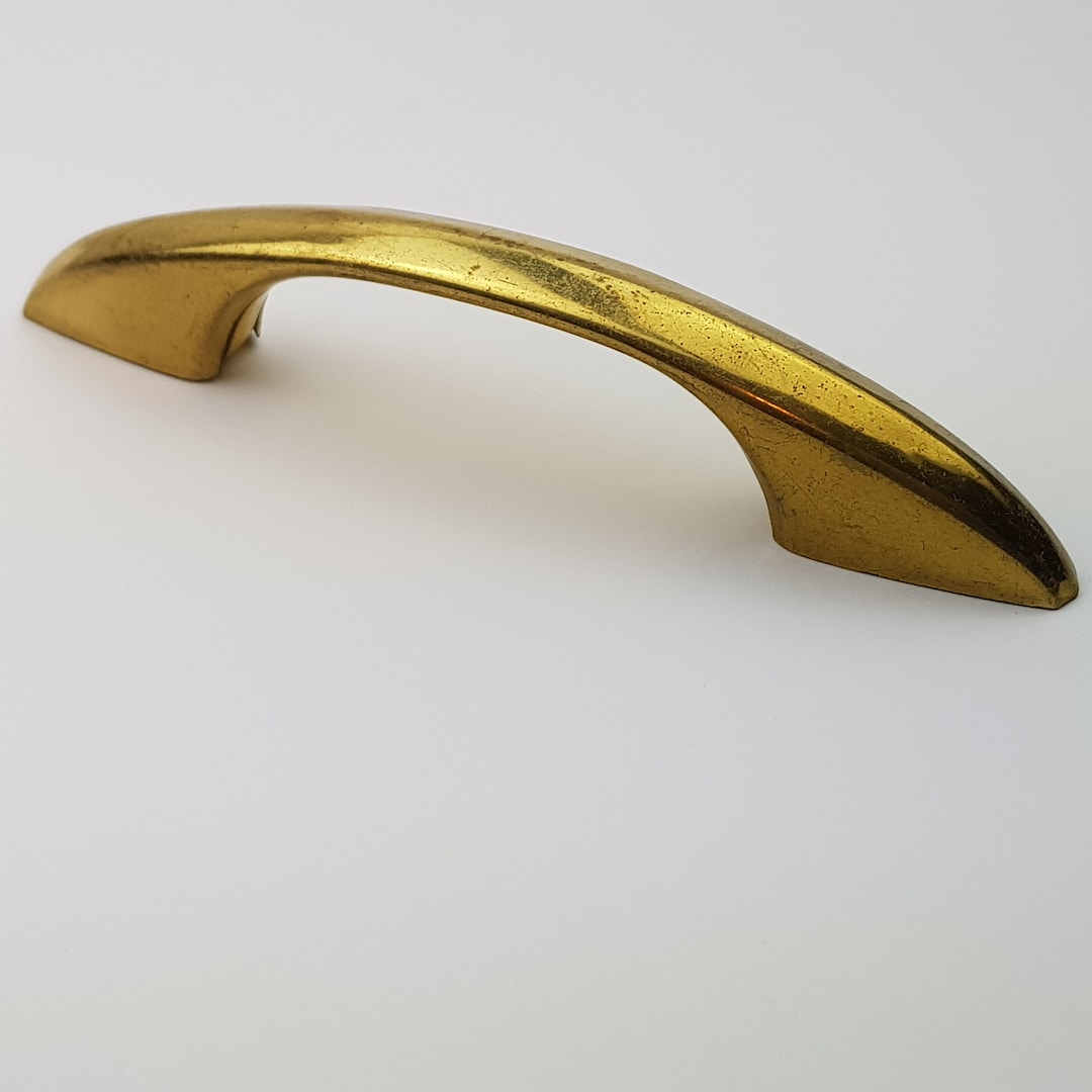 Drawer Pull - 3” Centers - 4.75” Long Gold Pointy Ends Arch Bow ...