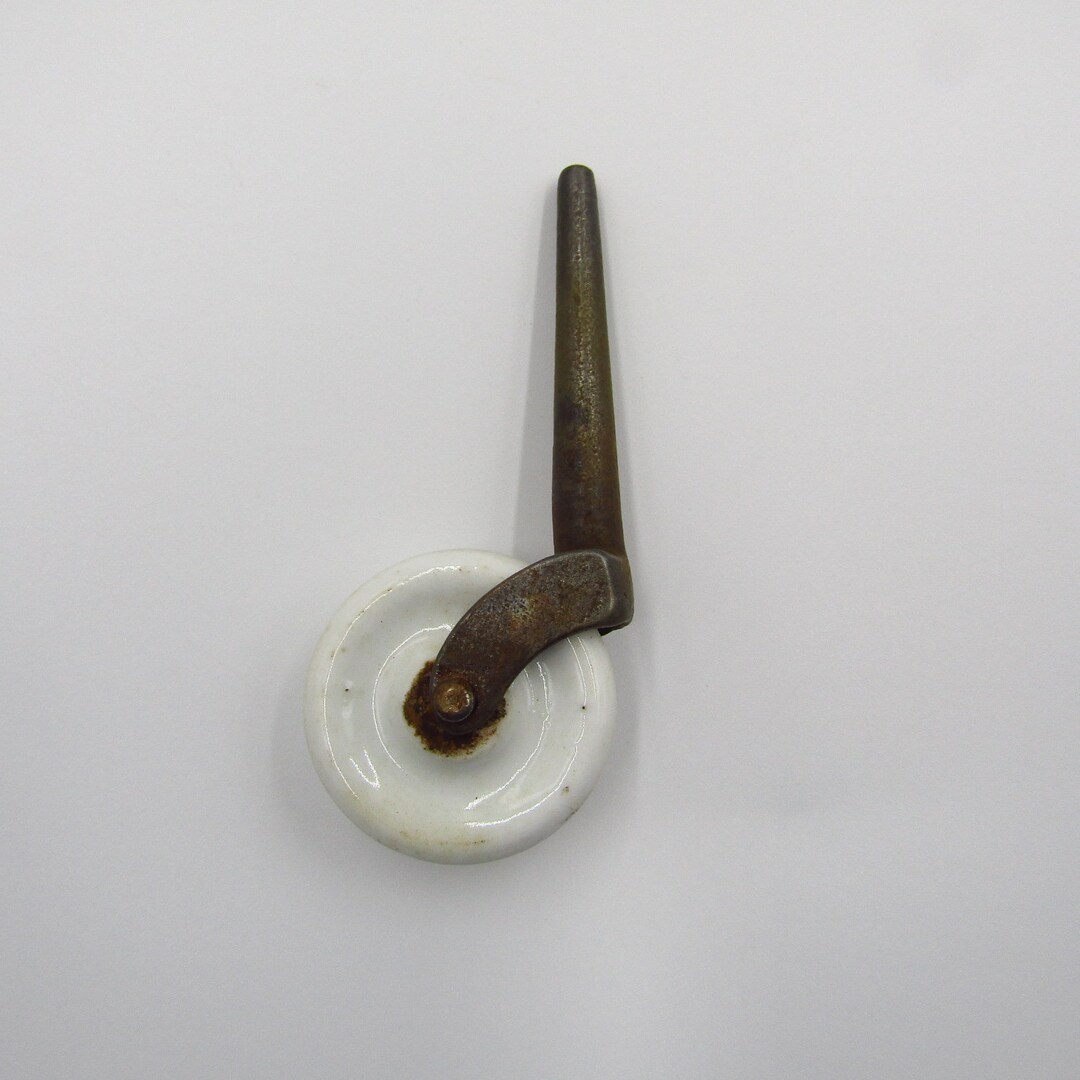 Vintage Porcelain Caster Wheel 1-5/8 Diameter 1/2 Wide Ceramic White ...