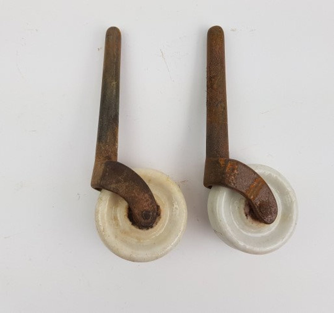 Caster Wheel 1-5/8 Diameter 5/8 Wide Porcelain Leg Office Chair Steel ...