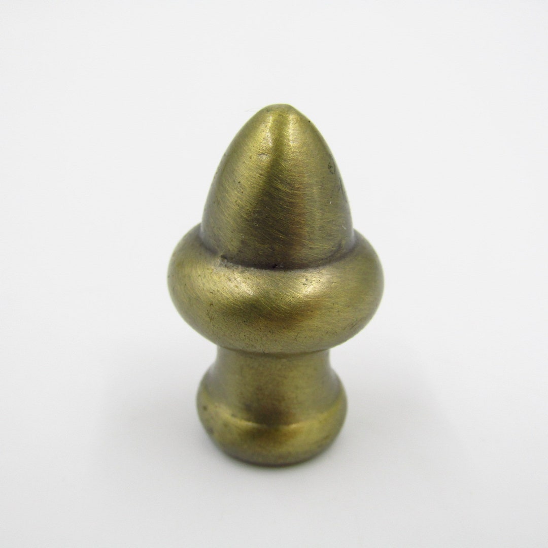 Acorn Lamp Finial 1-1/4" Tall - 1/4" Screw on Opening Brushed Aged ...