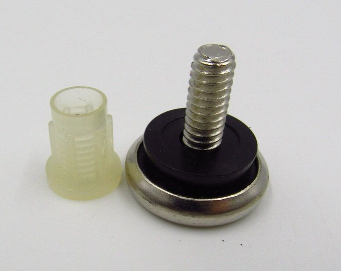 Screw on Metal Foot Threaded Stem Glide 7/8" High Adjustable Pad Floor ...