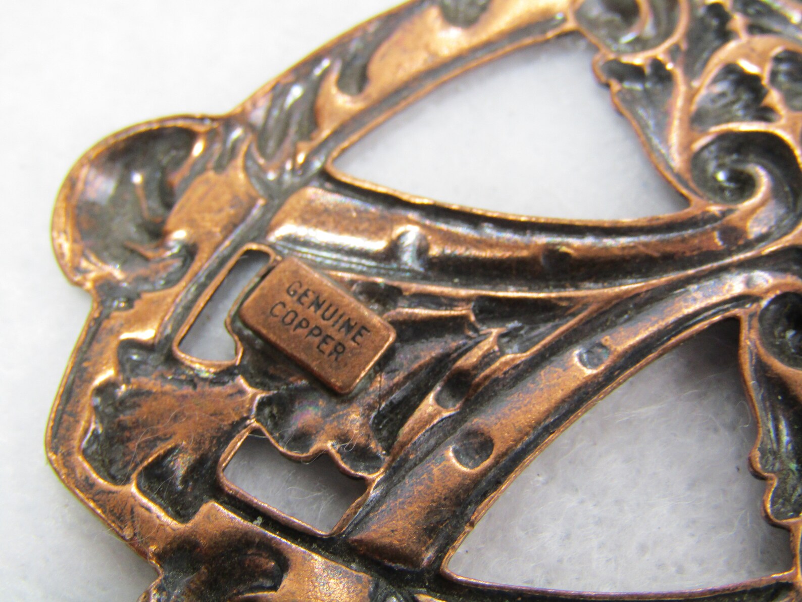 Copper Cross Medallion 3" Backplate Ornate Embellishment Applique ...