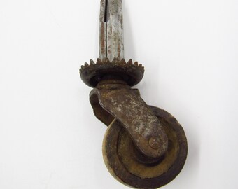 Caster Wheel 1 Diameter 9/16 Wide Wood Wheel Swivel Antique Legs Office ...