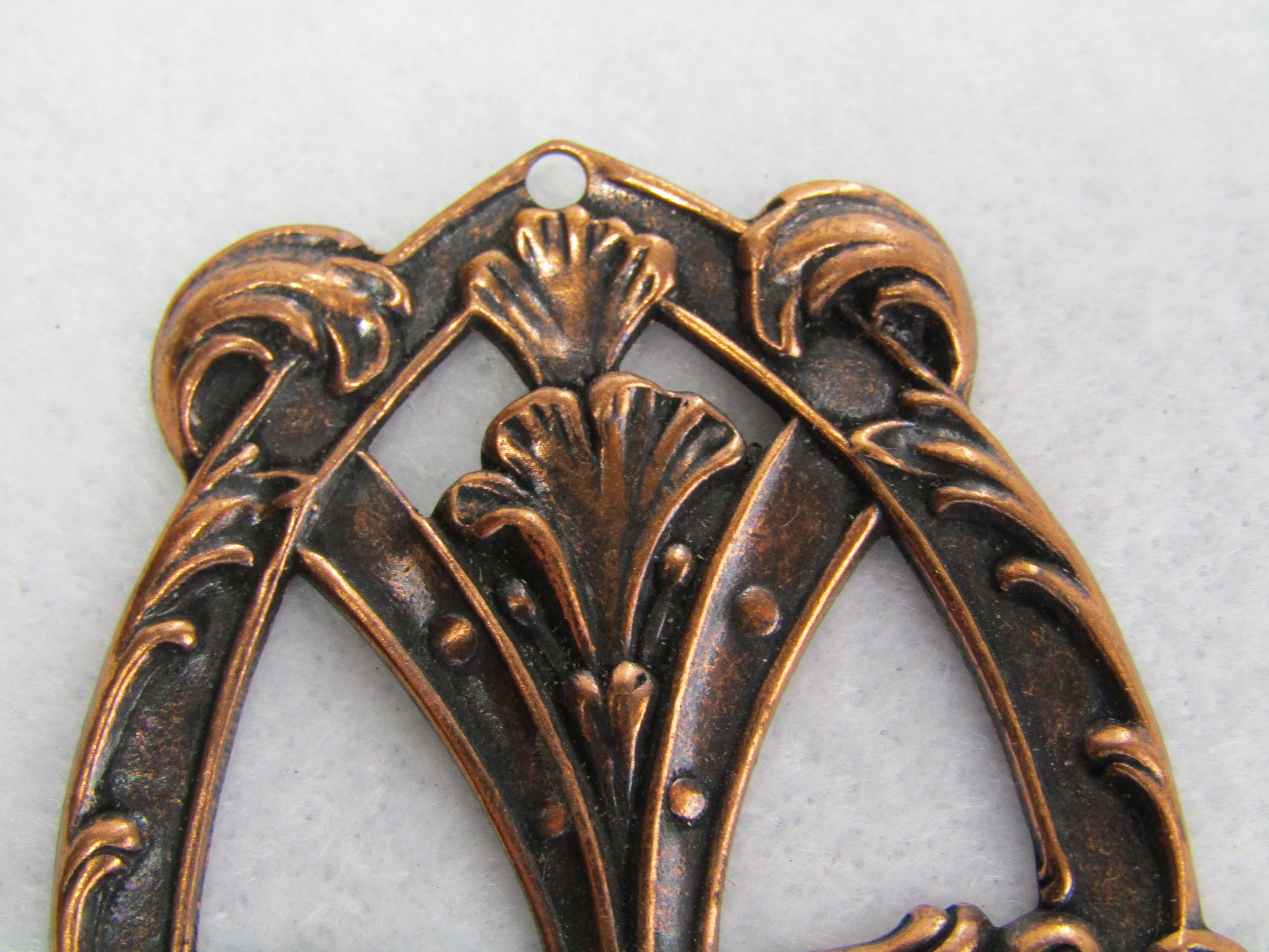 Copper Cross Medallion 3" Backplate Ornate Embellishment Applique ...