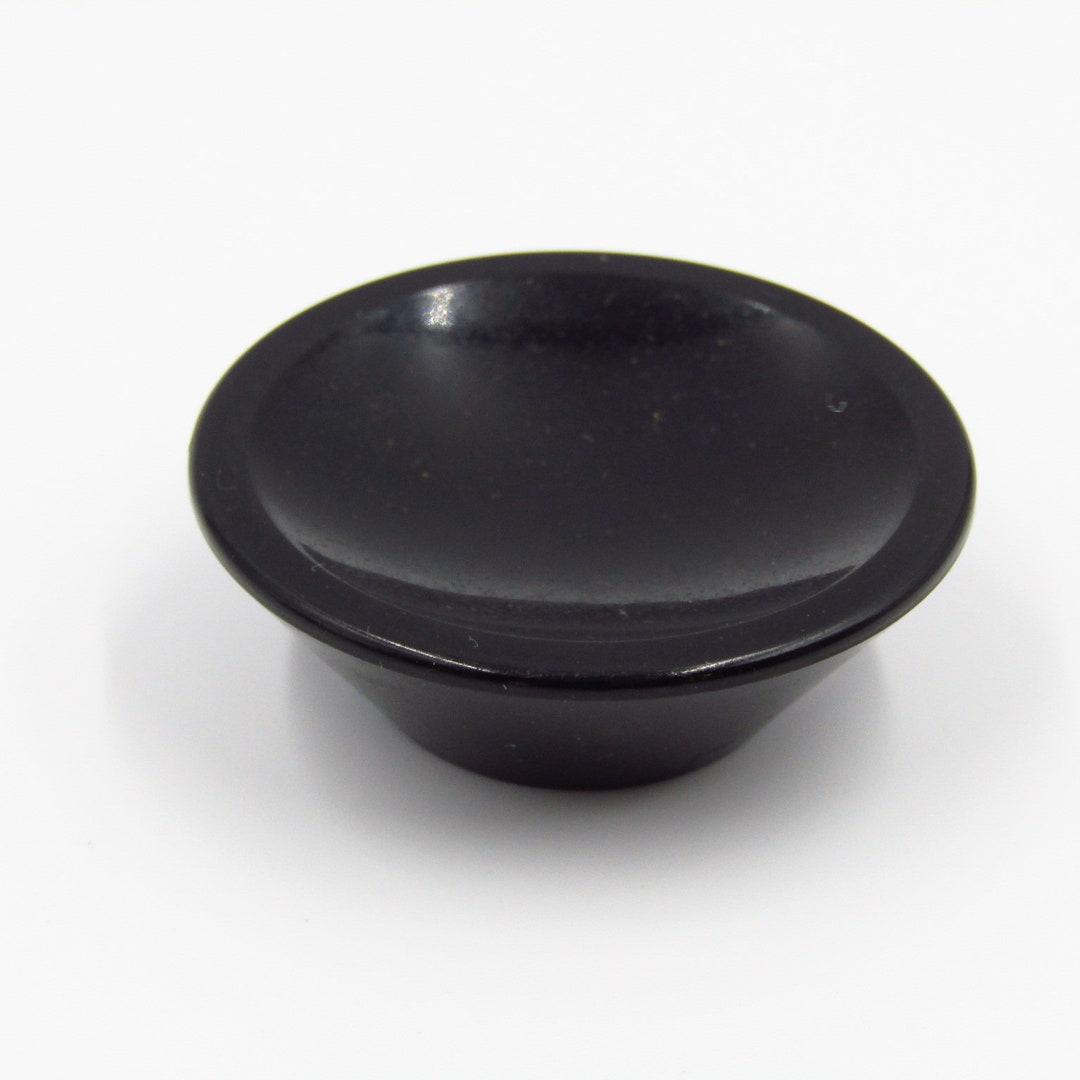 Black Bakelite Knob 2 Round Indent Concave Midcentury Drawer Pull for Kitchen Bathroom Cabinet ...