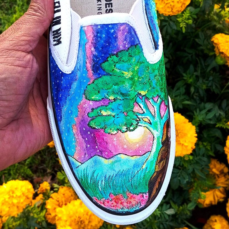 Heaven and Hell Slipon Summer Shoes for Women Custom Vans Painted ...