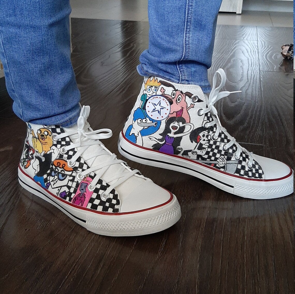 90s Cartoon High Top Custom Sneakers Hip Hop Art Boyfriend - Etsy