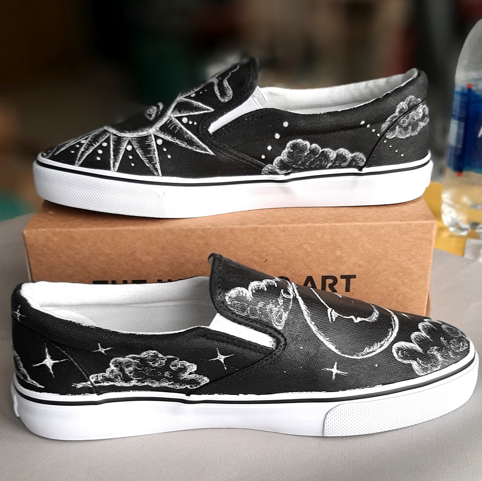 Sun Moon Stars Custom Science Slip on Shoes for Kids Space Gifts for ...